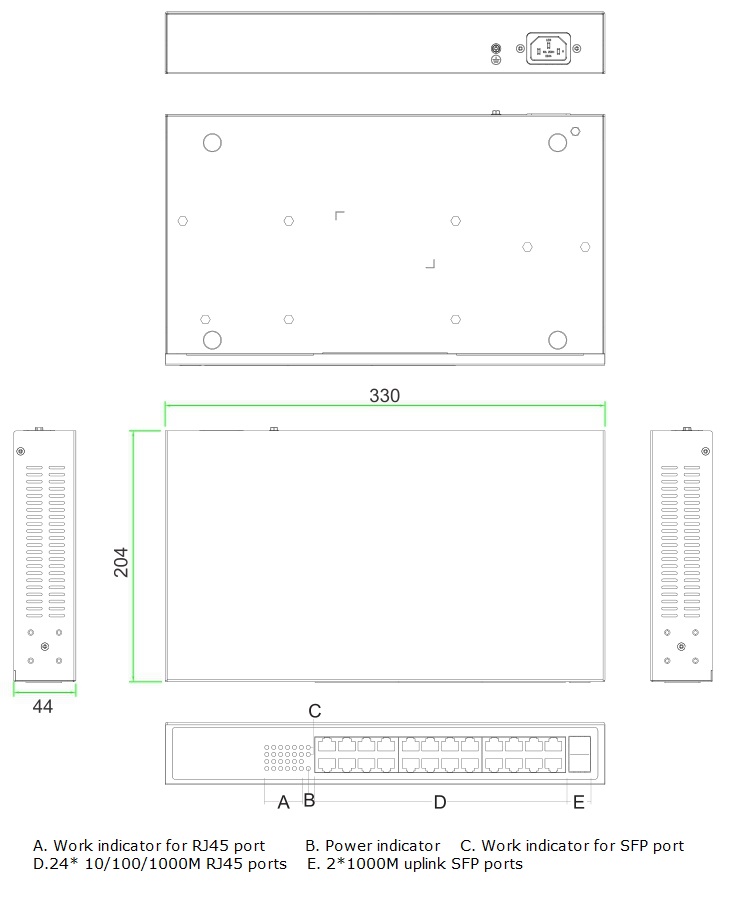 Full gigabit 26-port Ethernet switch-Security Ethernet Switch