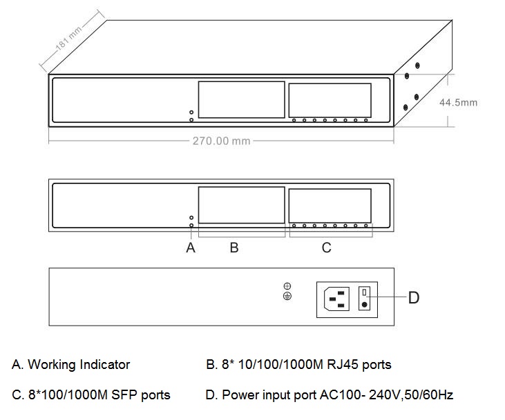 Full gigabit 16-port L2+ managed Ethernet fiber switch-Aggregation/Core ...