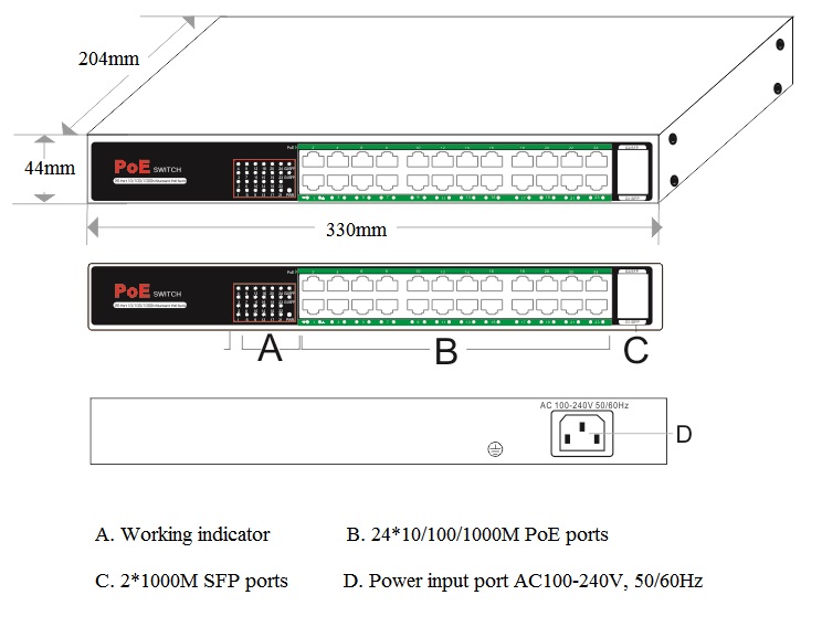 Full gigabit 26-port PoE switch-PoE Switch
